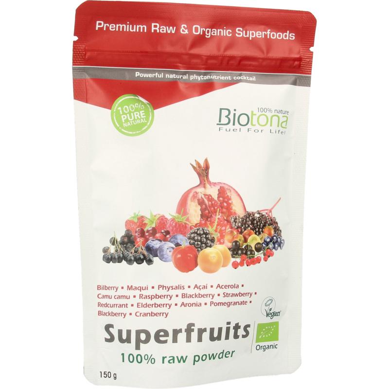 Superfruits Raw Powder Bio | 150g | Biotona | eFarma Apotheek En Drogist