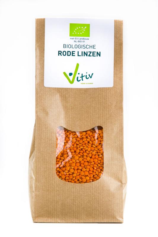 Rode Linzen Bio | 500g | Vitiv | eFarma Apotheek En Drogist