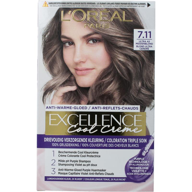 Cool Creme 7.11 Ultra Asblond | 1set | Excellence | eFarma Apotheek En ...