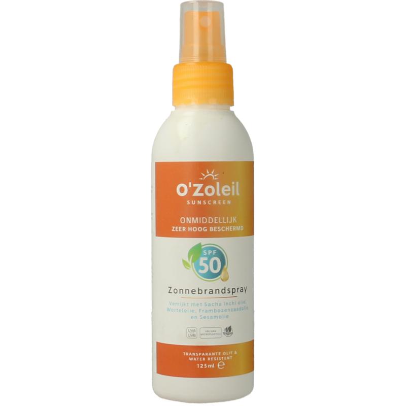 Zonnebrandspray SPF50 | 125ml | O'zoleil | eFarma Apotheek En Drogist