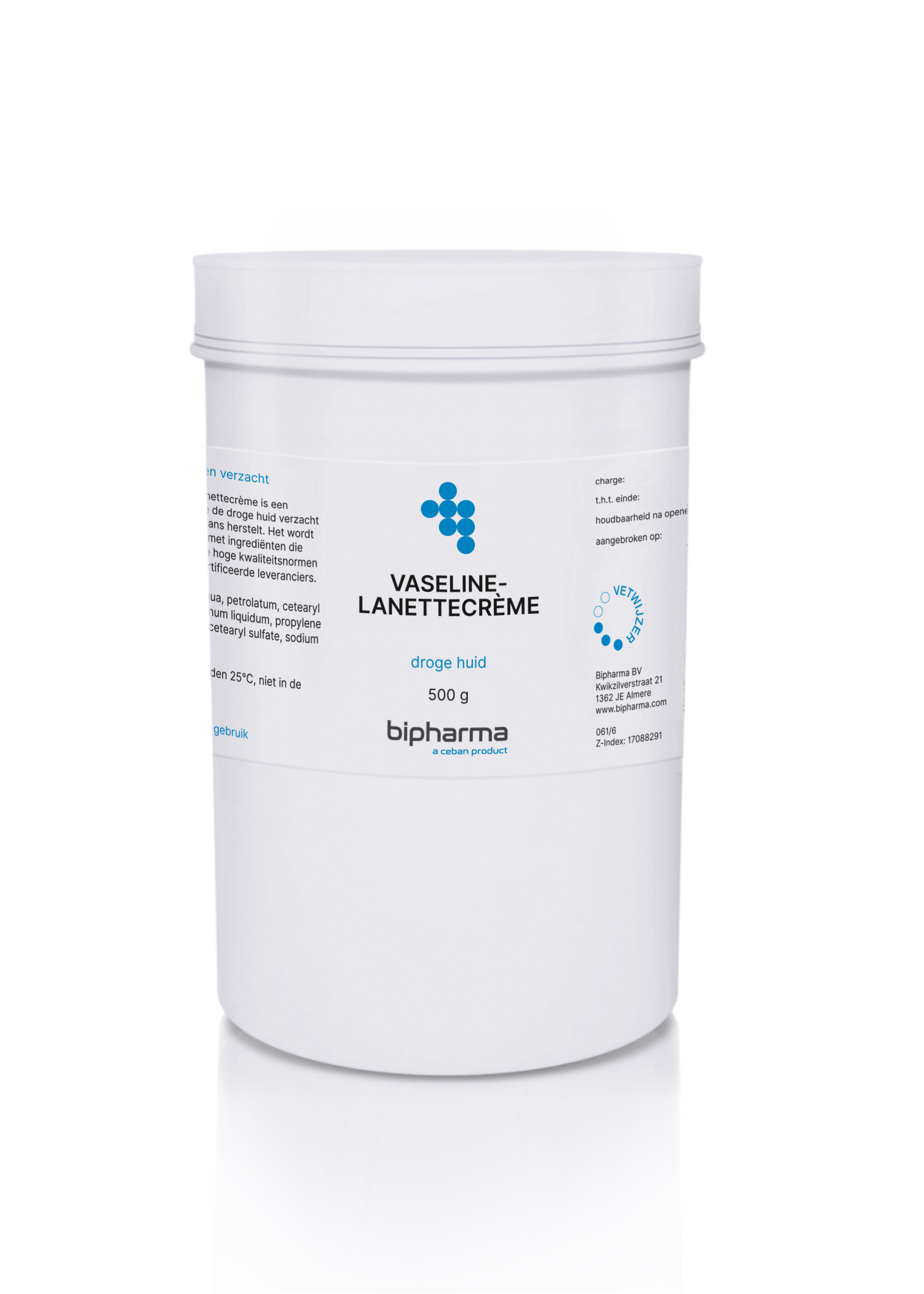Bipharma | Vaseline-Lanettecrème | 500 G | eFarma Apotheek En Drogist