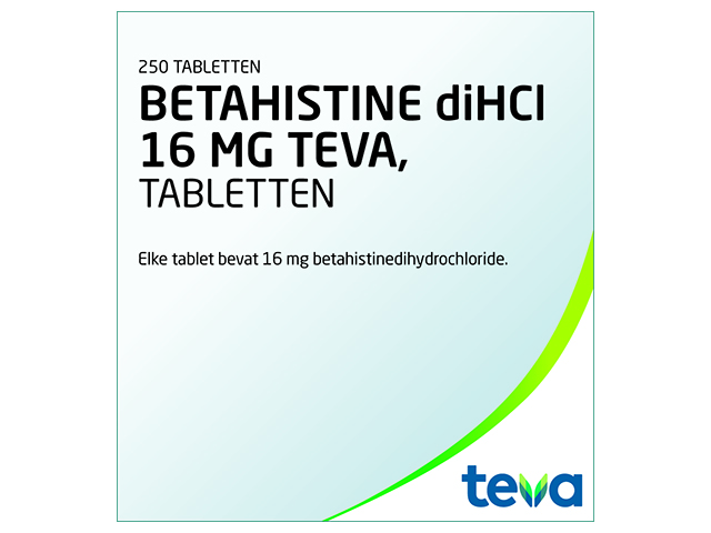 Betahistine Dihcl Teva Tablet 16mg | 250st | Pharmachemie | eFarma ...